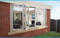 China Tempered Glass Aluminum Bifold Windows / Modern Folding Patio Windows folding balcony window australia folding window for sale