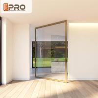 China Internal Aluminum Pivot Sliding Door With Double Glazed Glass Wind Load Resistance Pivot Exterior door pivot hinge door for sale