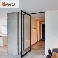 China Internal Aluminum Pivot Sliding Door With Double Glazed Glass Wind Load Resistance Pivot Exterior door pivot hinge door for sale