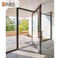 China Unique Villa Front Glass Entry Doors / Single Pivot Patio Doors front door pivot door aluminum pivot front door center for sale
