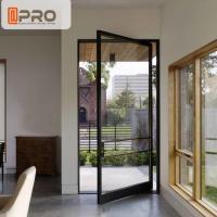 China Double Tempered Glazed Middle Swing Pivot Door / Thermal Break Aluminum Profile Doors for sale