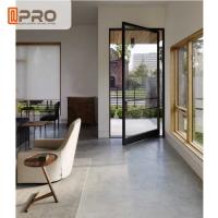 China Double Tempered Glazed Middle Swing Pivot Door / Thermal Break Aluminum Profile Doors for sale