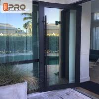 China Unique Villa Front Glass Entry Doors / Single Pivot Patio Doors front door pivot door aluminum pivot front door center for sale