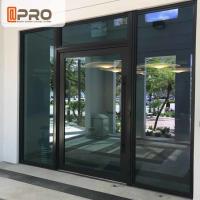 China Unique Villa Front Glass Entry Doors / Single Pivot Patio Doors front door pivot door aluminum pivot front door center for sale