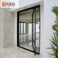 China Double Tempered Glazed Middle Swing Pivot Door / Thermal Break Aluminum Profile Doors for sale