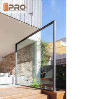 China Floor Spring Aluminum Pivot Doors Wood Grain Transfer Surface Treatment entrance pivot door pivot door modern exterior for sale