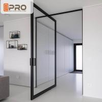 China Double Tempered Glazed Middle Swing Pivot Door / Thermal Break Aluminum Profile Doors for sale
