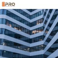 China Section Cladding Facade Aluminium Glass Curtain Wall White , Brown And Grey Color for sale