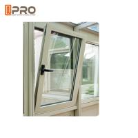 China Wood Grain Casement Glass Tilt N Turn Windows Double Glazed Aluminum Profile for sale