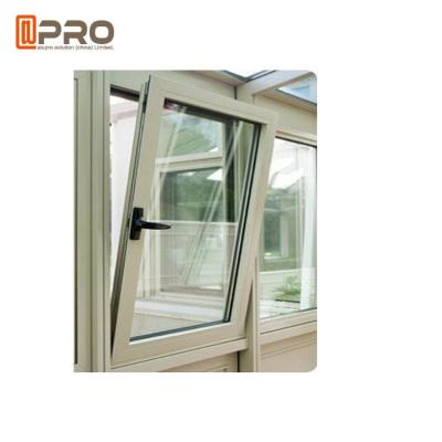 China Wood Grain Casement Glass Tilt N Turn Windows Double Glazed Aluminum Profile for sale