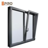 China Wood Grain Casement Glass Tilt N Turn Windows Double Glazed Aluminum Profile for sale