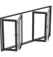 China Wind Proof Aluminum Bifold Windows Color Optional With Insulated Double Glass balcony folding window hardware folding for sale