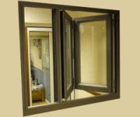 China Durable Wood Grain Aluminum Bifold Windows With Nylon Fly Screen Customized Size folding balcony window australia fold for sale