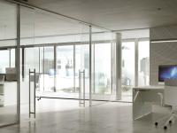 China Modern Frosted  Glass Office Partition Walls / Glass Office Dividers for sale