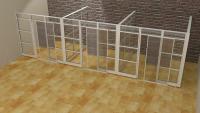 China Office Space Separation Modern Glass Partition With Sliding Door for sale