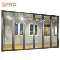 China Low - E Glass Aluminum Folding Doors / Accordion Folding Doors Custom White Color for sale