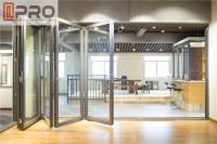 China Heat Insulation Aluminium Glass Folding Doors Double Glazed Folding Doors room dividers accordion folding doors for sale