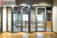 China Heat Insulation Aluminium Glass Folding Doors Double Glazed Folding Doors room dividers accordion folding doors for sale