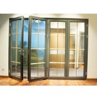 China Horizontal Aluminum Folding Doors For Kitchen With Double Tempered Glass folding doors with mosquito net for sale