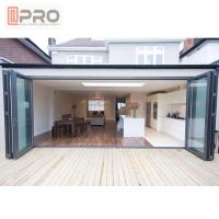 China Powder Coated Aluminium Bifold Doors Anti Aging Folding Panel Doors GLASS FOLDING DOOR HARDWARE FOLDING DOOR for sale