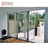 China Powder Coated Aluminium Bifold Doors Anti Aging Folding Panel Doors GLASS FOLDING DOOR HARDWARE FOLDING DOOR for sale