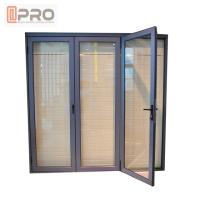 China Powder Coated Aluminium Bifold Doors Anti Aging Folding Panel Doors GLASS FOLDING DOOR HARDWARE FOLDING DOOR for sale