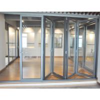 China Aluminium Exterior Bi Fold Sliding Doors Foldable Glass Doors ISO Certification folding sliding patio doors for sale
