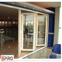 China Black powder coating commercial aluminum folding door with ready mold folding panel doors room doors folding sliding doo for sale