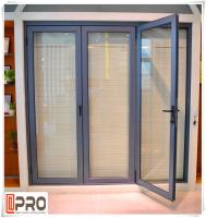 China Insulated Glass Accordion Aluminum Sliding Folding Door For Exterior Balcony glass partition folding door wooden folding for sale
