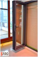 China Insulated Glass Accordion Aluminum Sliding Folding Door For Exterior Balcony glass partition folding door wooden folding for sale