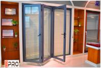 China Insulated Glass Accordion Aluminum Sliding Folding Door For Exterior Balcony glass partition folding door wooden folding for sale