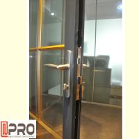 China Aluminium Exterior Patio Folding Doors Grey Color Thermal Break Double Glass commercial accordion folding doors double for sale