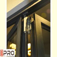 China Aluminium Exterior Patio Folding Doors Grey Color Thermal Break Double Glass commercial accordion folding doors double for sale