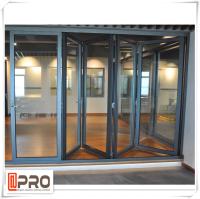 China Modern Design Aluminium Folding Stacking Doors For Residential House Vertical bifold door double glazed bifold door for sale