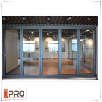 China Modern Design Aluminium Folding Stacking Doors For Residential House Vertical bifold door double glazed bifold door for sale