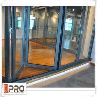 China Modern Design Aluminium Folding Stacking Doors For Residential House Vertical bifold door double glazed bifold door for sale