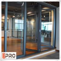 China Modern Design Aluminium Folding Stacking Doors For Residential House Vertical bifold door double glazed bifold door for sale