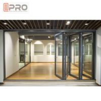 China Powder Coated Aluminum Folding Doors For Commercial Buildings Customized Size automatic folding door security folding do for sale