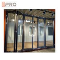 China Powder Coated Aluminum Folding Doors For Commercial Buildings Customized Size automatic folding door security folding do for sale