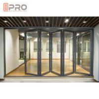 China Powder Coated Aluminum Folding Doors For Commercial Buildings Customized Size automatic folding door security folding do for sale