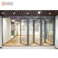 China Soundproof Commercial Aluminium Bifold Doors Double Glass Easy Installment Vertical bifold door double glazed bifold for sale