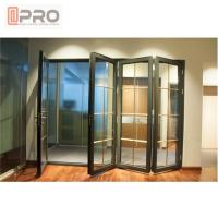 China Soundproof Commercial Aluminium Bifold Doors Double Glass Easy Installment Vertical bifold door double glazed bifold for sale