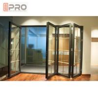 China Soundproof Commercial Aluminium Bifold Doors Double Glass Easy Installment Vertical bifold door double glazed bifold for sale