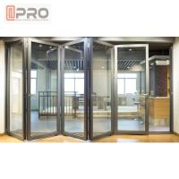 China Soundproof Commercial Aluminium Bifold Doors Double Glass Easy Installment Vertical bifold door double glazed bifold for sale