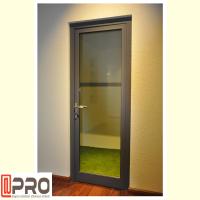 China Interior Decorative Aluminum Alloy Hinged Single Doors Inside With Glass Inserts For Small Spaces stainless steel glass for sale
