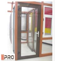 China Interior Decorative Aluminum Alloy Hinged Single Doors Inside With Glass Inserts For Small Spaces stainless steel glass for sale