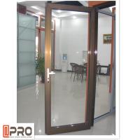 China Custom Residential Aluminium Hinged Doors , Single Casement Bulletproof Glass Security Door for sale