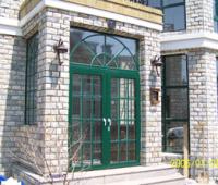 China Swing Open Style Aluminium Hinged Doors With Ford Blue Reflective Glass wooden hinged door pivot hinges glass door for sale
