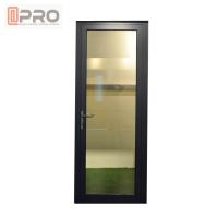 China Interior Aluminium Hinged Doors With Double Low E Glass For Residential House price door glass hinge aluminum hings glas for sale