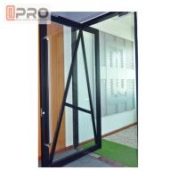 China Interior Aluminium Hinged Doors With Double Low E Glass For Residential House price door glass hinge aluminum hings glas for sale